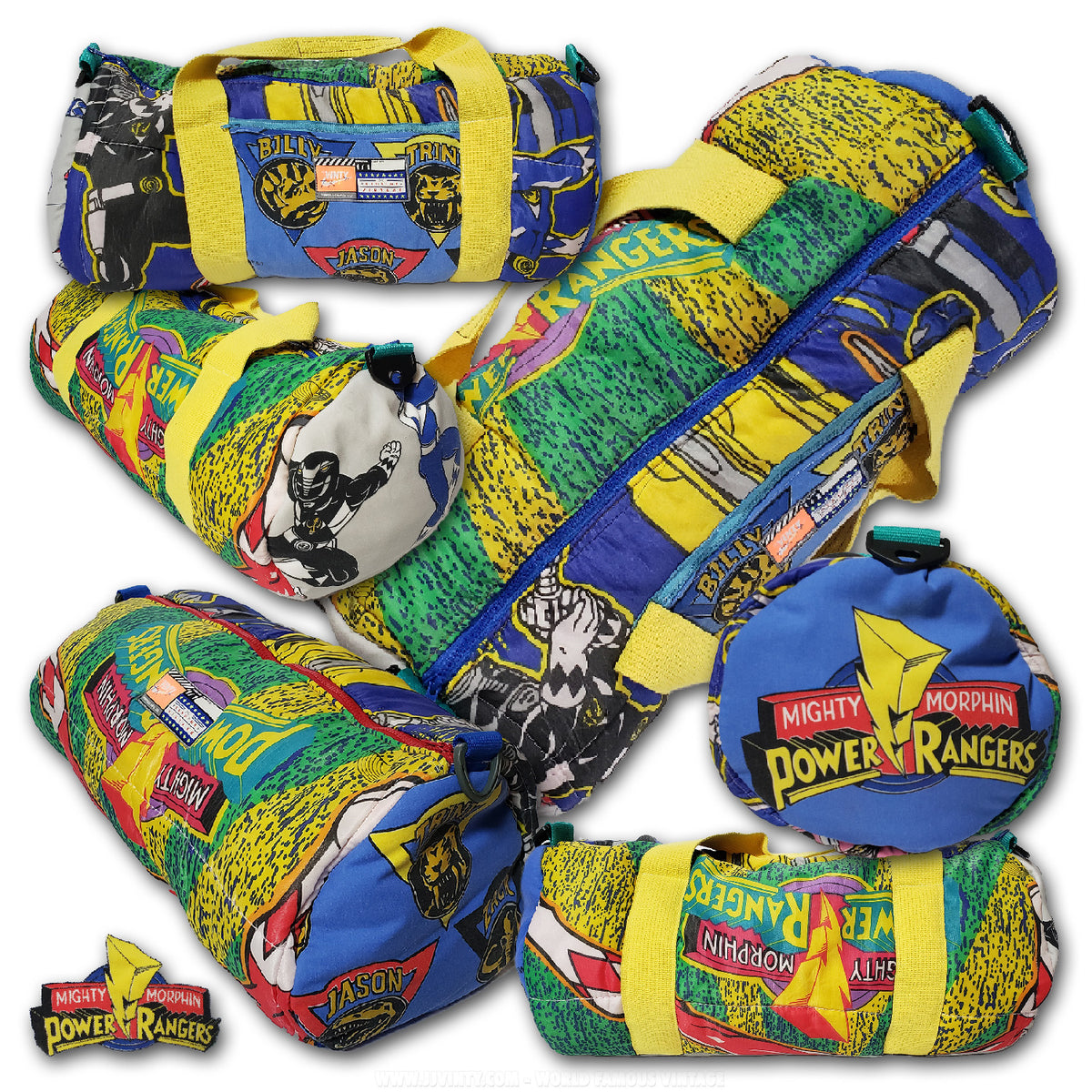JJ VINTY · POWER RANGERS SLEEPING BAG DUFFLE w/ pocket · CUSTOM 1/1 VI